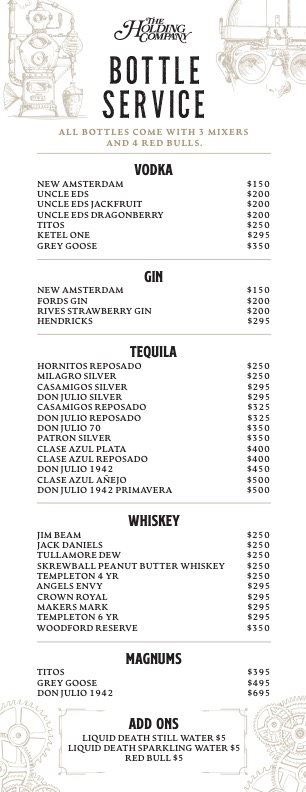 Menus - The Holding Company