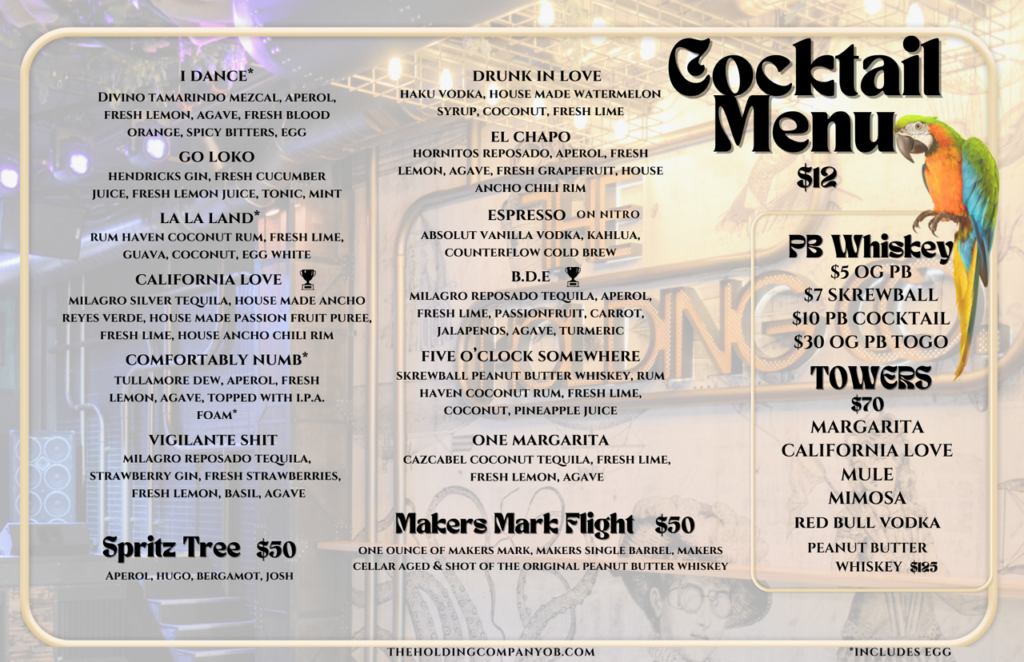 Menus - The Holding Company